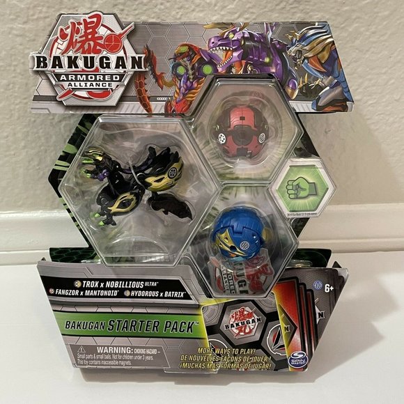 Bakugan | Toys | Bakugan Starter Pack 3pack Fused Trox X Nobilious Ultra Armored Alliance Col ...